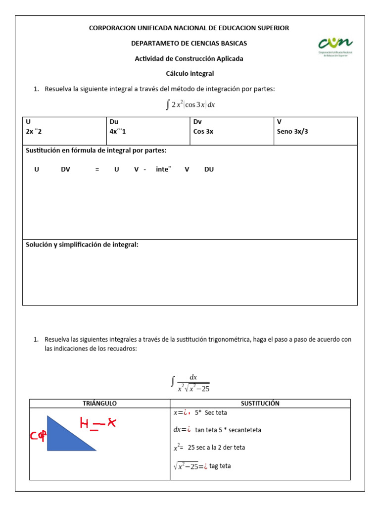 Aca 2 - Calculo Integral Sebastian Ascencio | PDF | Integral | Objetos matemáticos