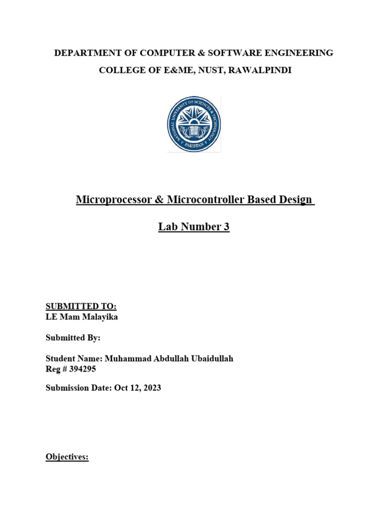 Lab 3 - MPS - Muhammad Abdullah Ubaidullah - CE-43-B-394295 | PDF | String (Computer Science ...