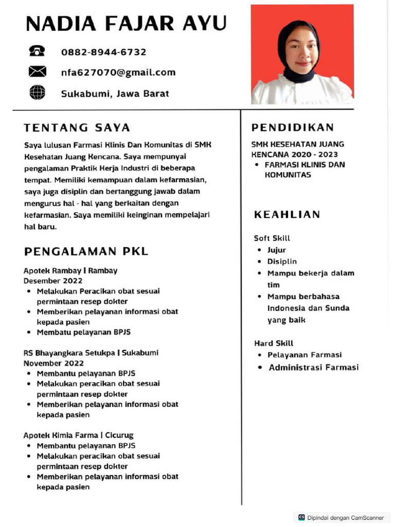 Surat Lamaran Nadia | PDF