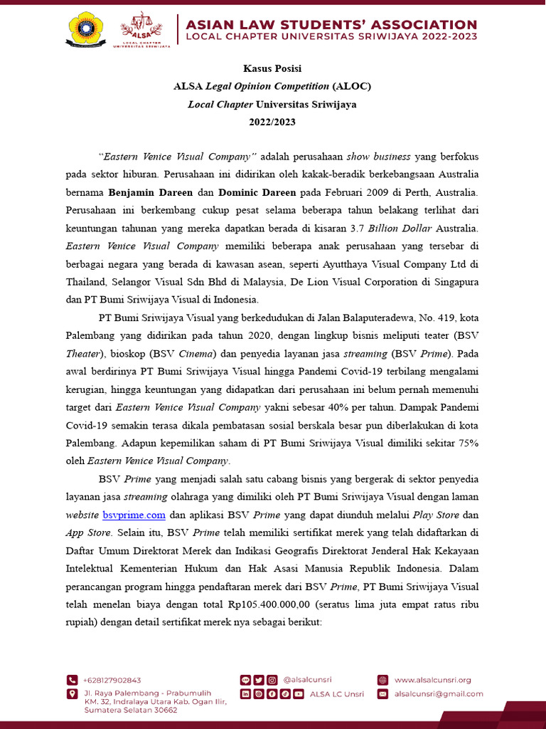 009 - Kasus Posisi - ALOC | PDF