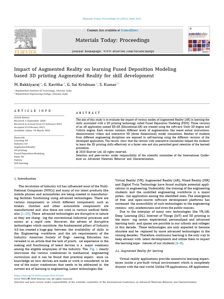 Luis - Camayo Impact of Augmented Reality On Learning Fused Deposition M - 2021 - Materials To ...