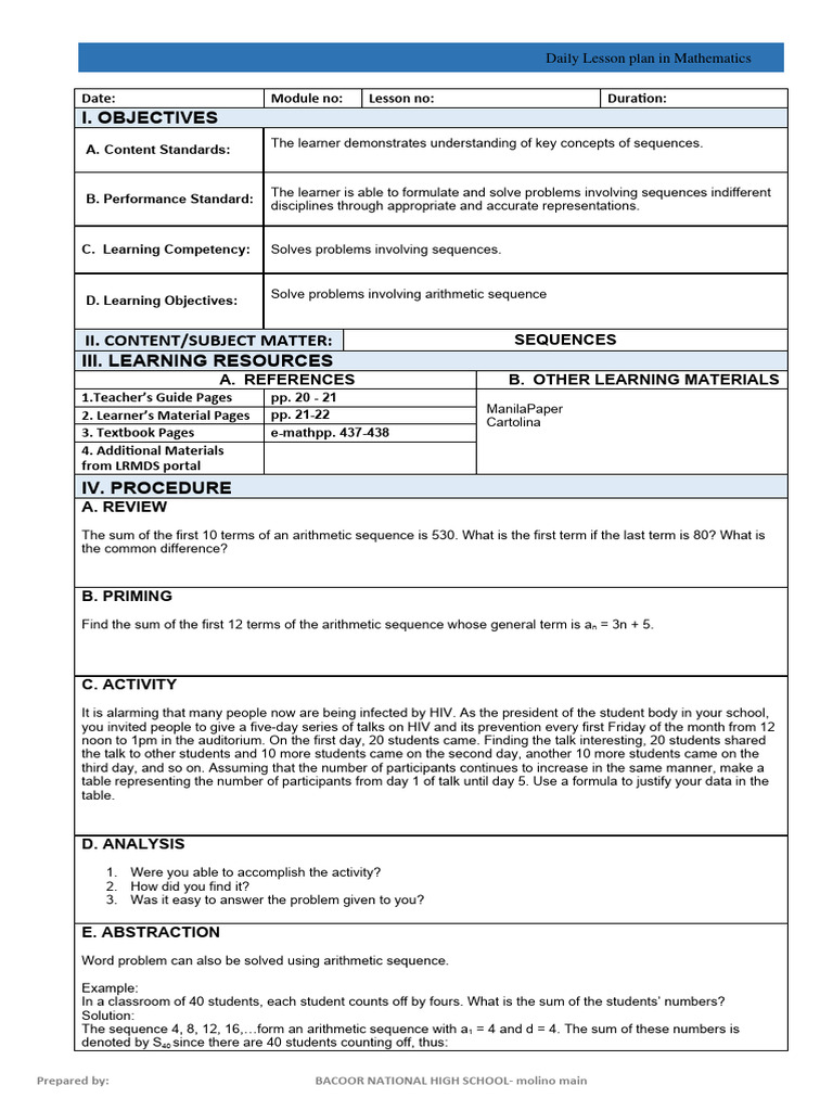 Lesson 1.7 | Download Free PDF | Learning | Sequence