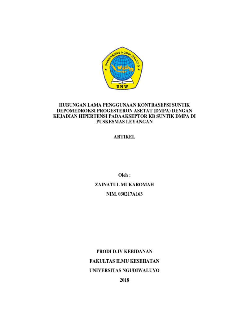 Zainatul 2018 (Signifikan) Hub Lama Penggunaan Kontrasepsi Suntik ...