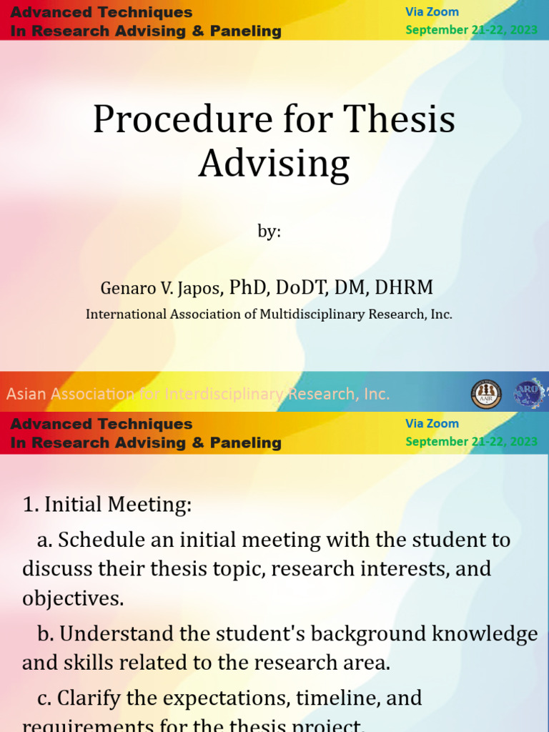 Procedure For Thesis Advising 2 | PDF | Methodology | Thesis
