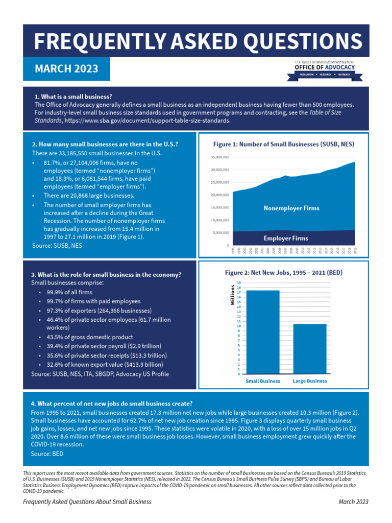 Frequently Asked Questions About Small Business March 2023 508c | PDF ...