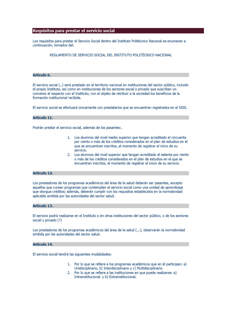 Servicio Social | PDF | Plan de estudios