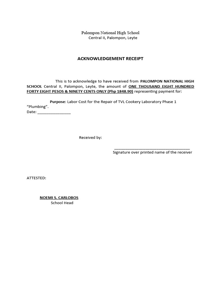 Acknowledgment Receipt for TVL Repair Payment | PDF