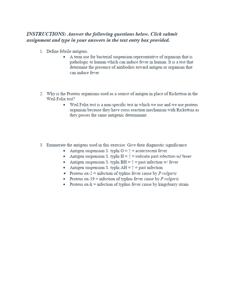 Febrile Antigens | PDF