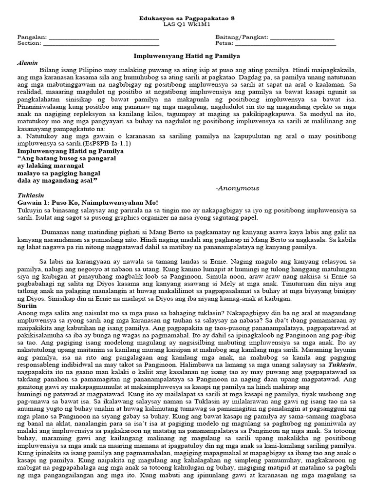 LAS ESP8 week 1 | PDF