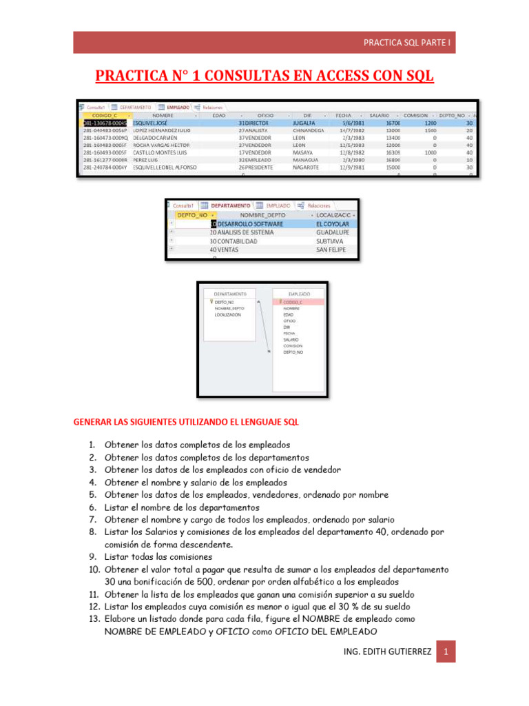 Crear Tabla y Consultas SQL en Access Bueno | PDF | SQL