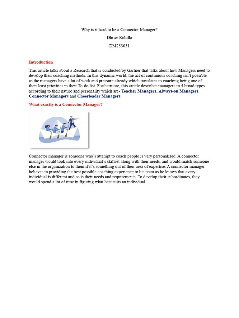 Challenges of Being a Connector Manager | PDF | Career & Growth