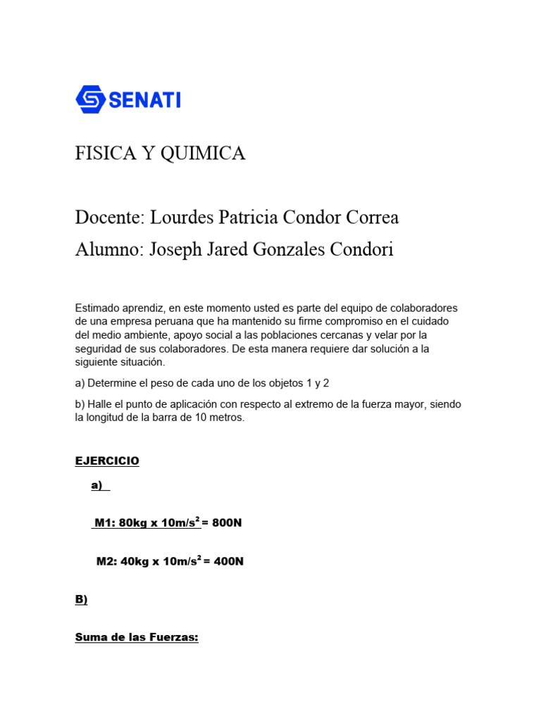 Cálculo de Fuerzas en Física y Química | PDF | Métodos y materiales de ...