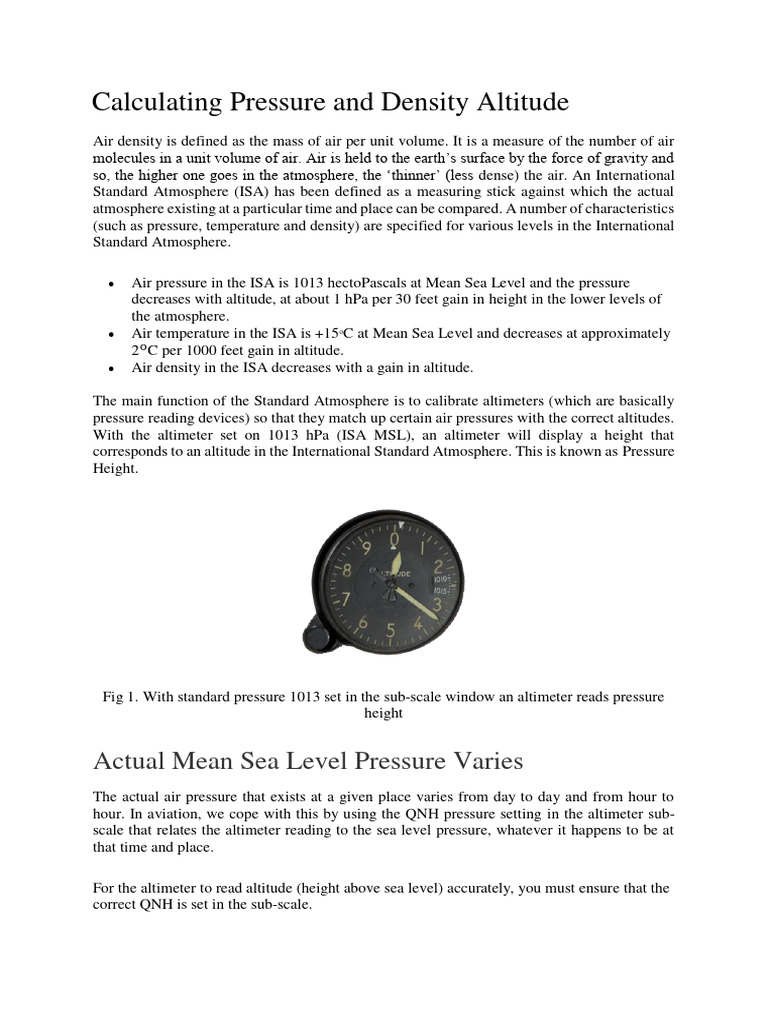 Density Altitude | PDF | Altitude | Atmospheric Pressure