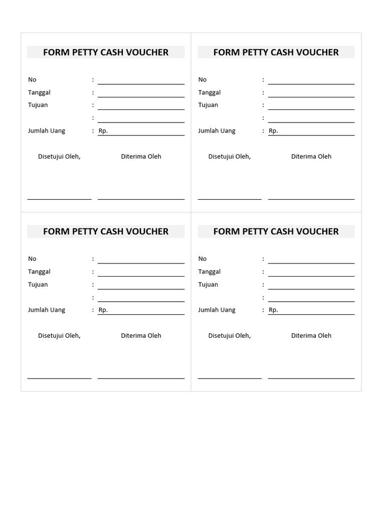 Form Voucher Petty Cash | PDF