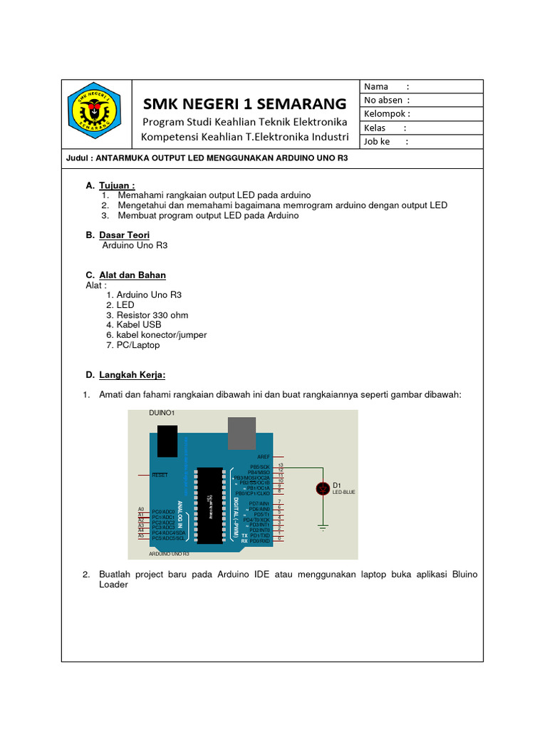 Arduino LED untuk Siswa SMK | PDF