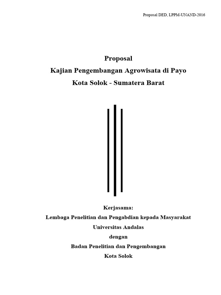 Proposal AGRO Pariwisata PAYO SOLOK 2018) | PDF