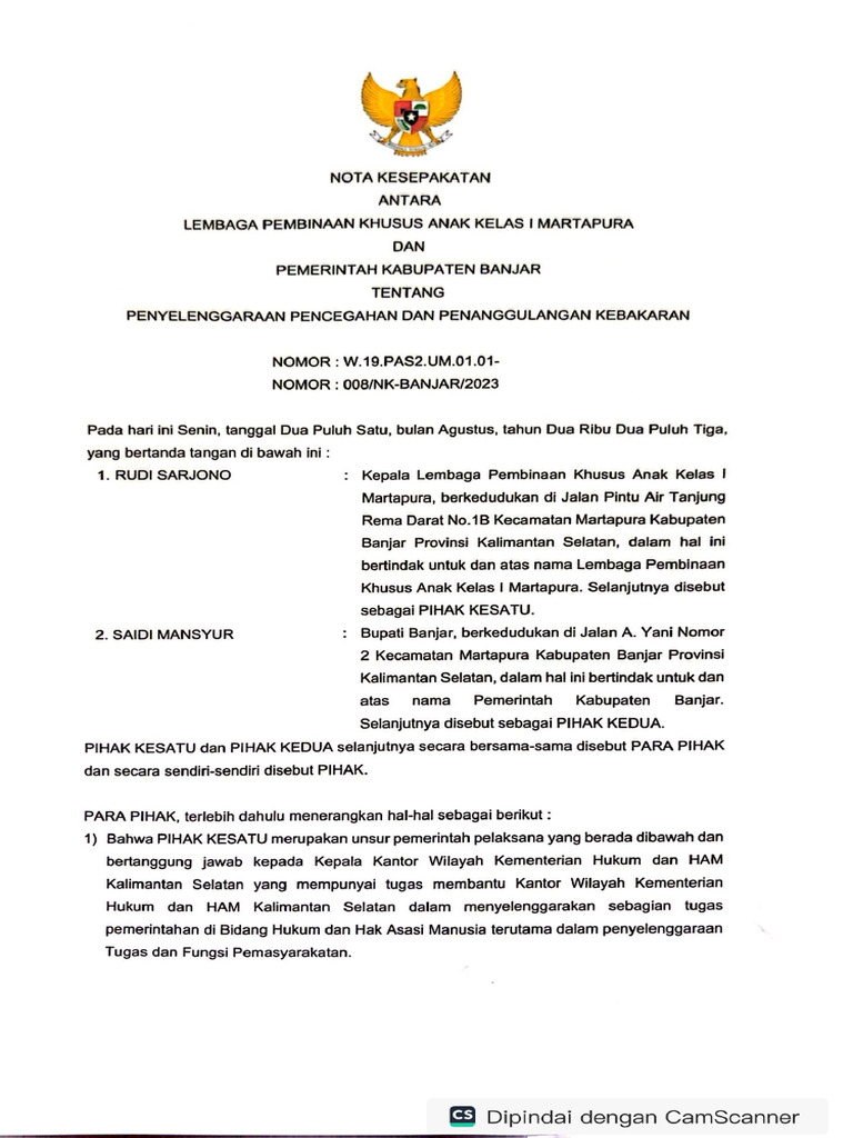 Nota Kesepakatan | PDF