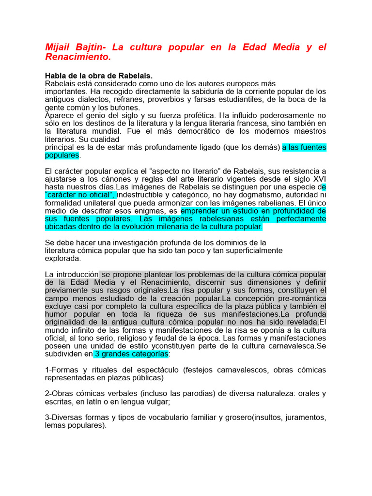 Mijail Bajtin | PDF | La risa | Carnaval