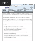 Personal Hygiene Toolbox Talk Guide | PDF | Hygiene | Wash