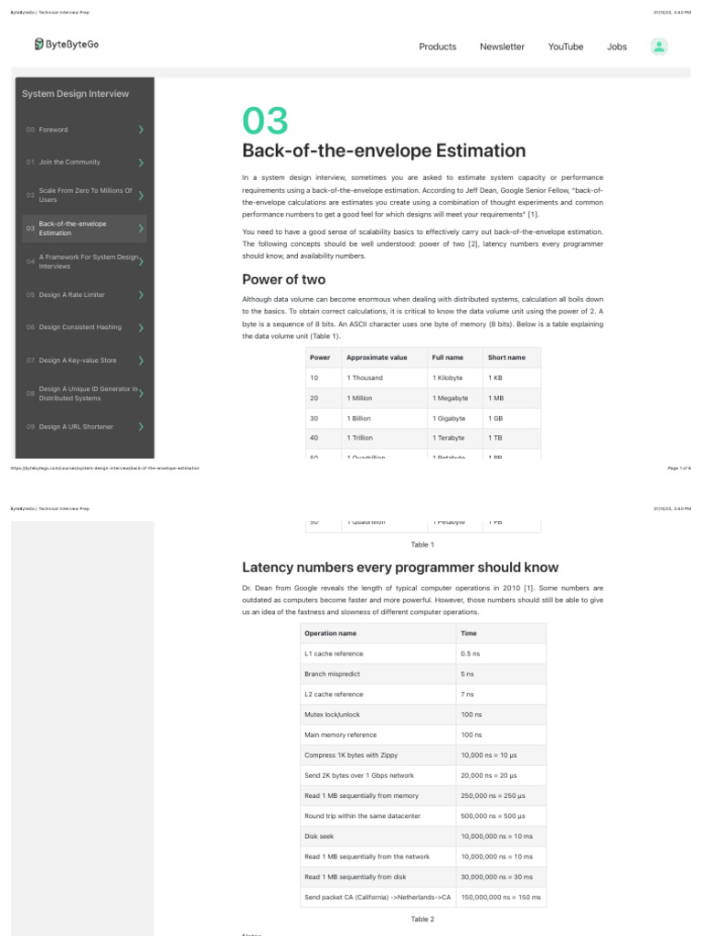 System Design Estimation Guide | PDF | Byte | Service Level Agreement