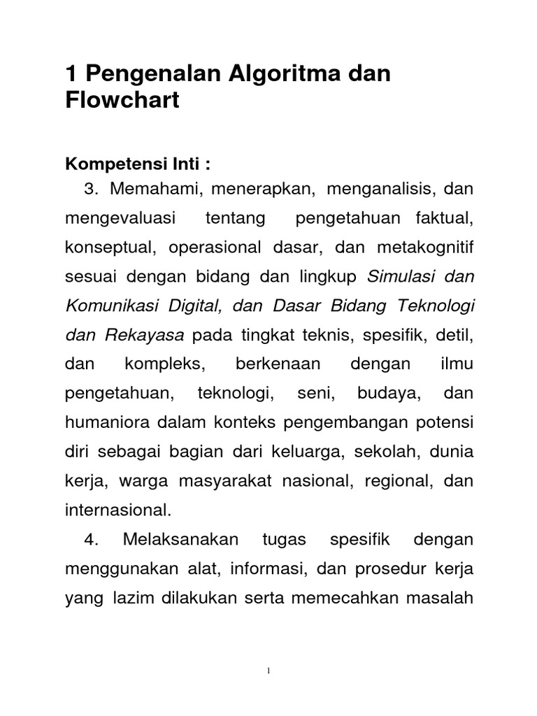Pengenalan Algoritma Dan Flowchart Mini | PDF