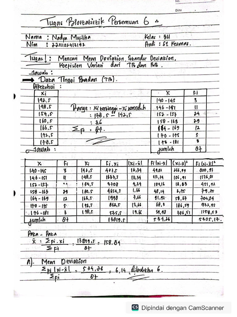 Biostatistik Perhitungan | PDF