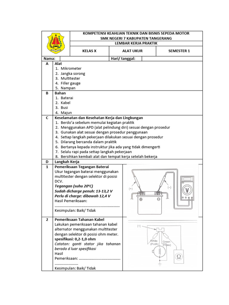Praktik Alat Ukur Teknik Sepeda Motor | PDF