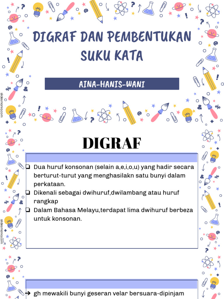 BMMB1114 - Digraf Dan Pembentukan Suku Kata | PDF | Seni & Disiplin Bahasa