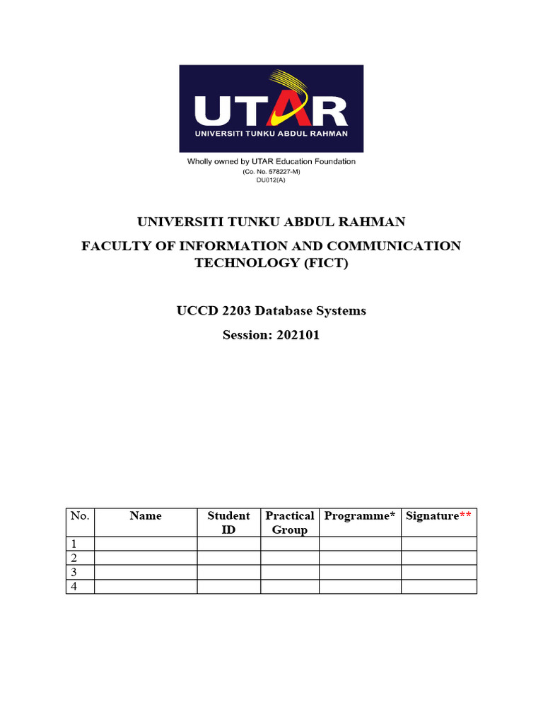 UCCD2203 Database System Assignment | PDF | Oncology | Intensive Care Unit