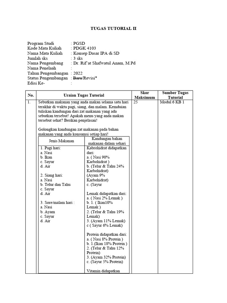 TUGAS TUTORIAL 2 - Soal | PDF