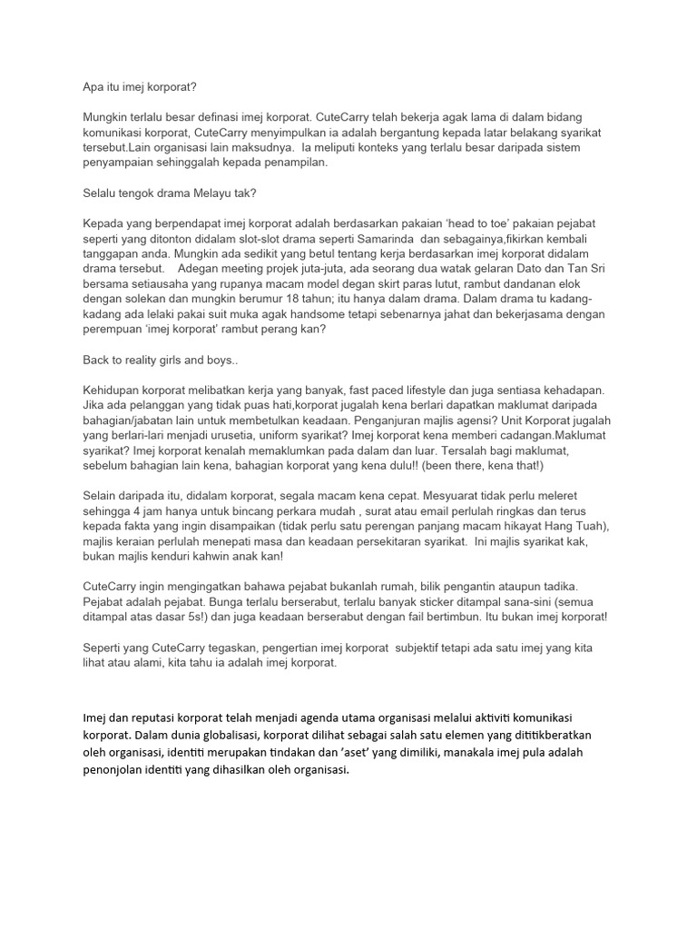 Apa Itu Imej Korporat | PDF
