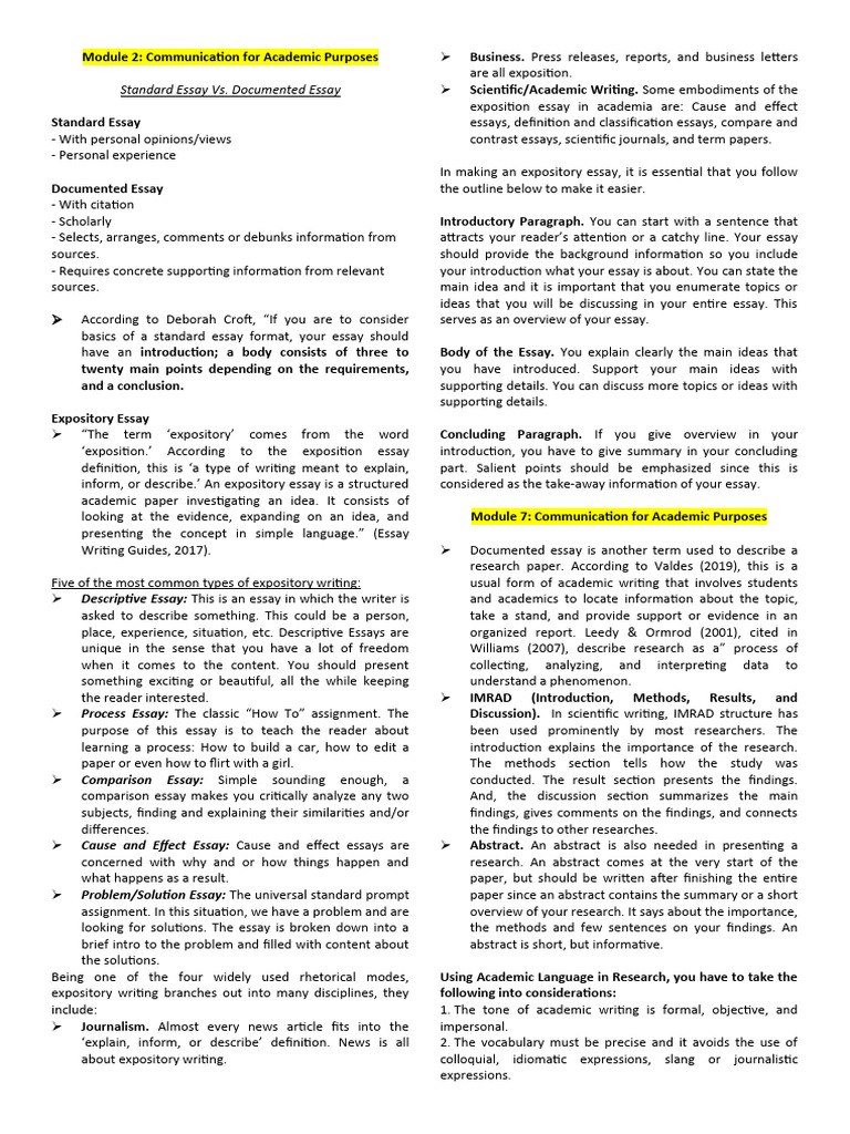 Module 2 - Midterm Reviewer | PDF | Essays | Narration