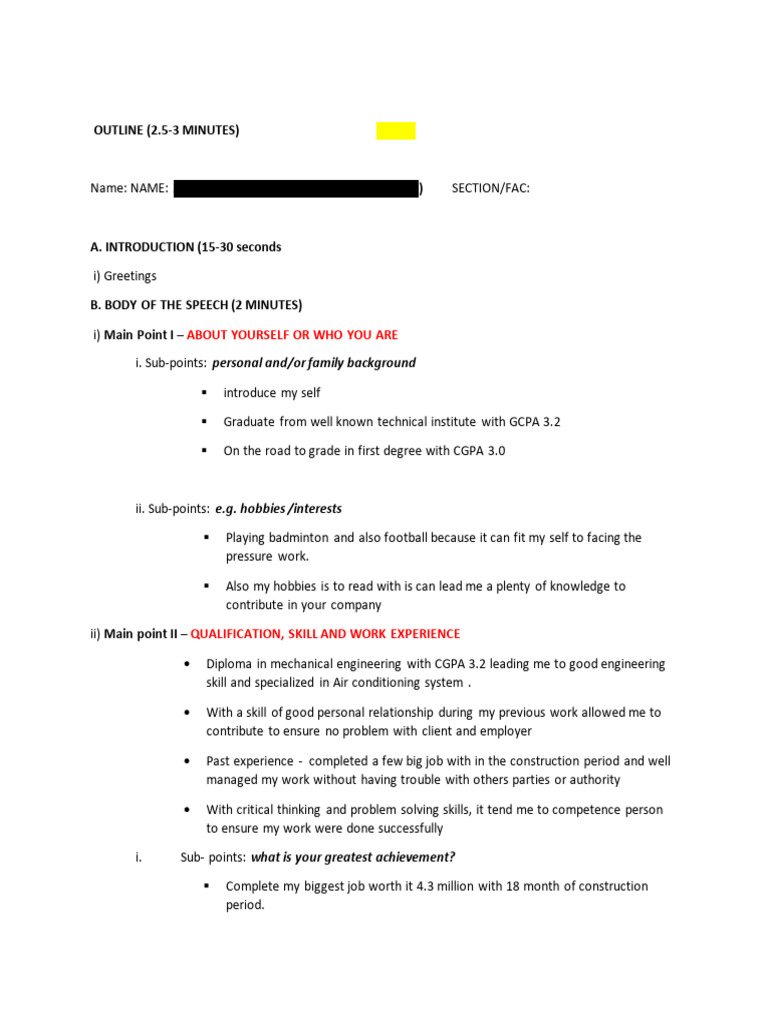 Sample Outline 1 | PDF | Cognition
