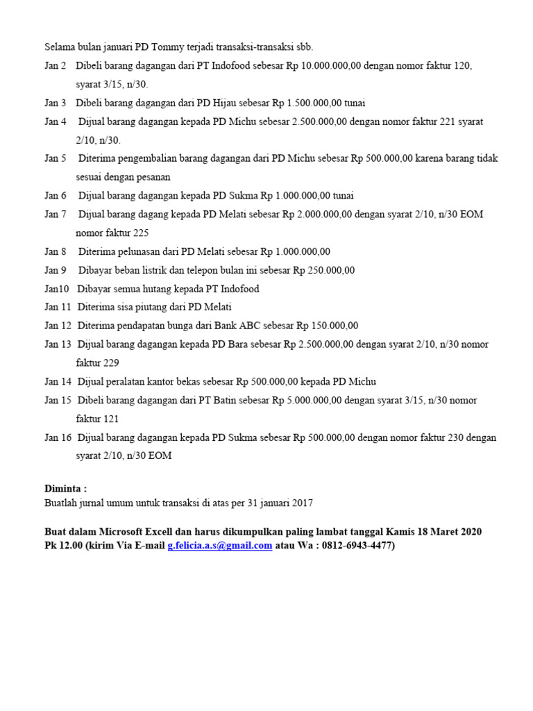 Hitung Hutang Doni ke PT Selamat | PDF
