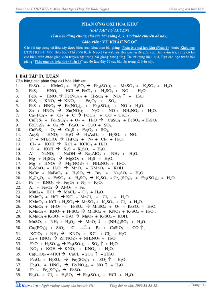 Bai TP PHN NG Oxi Hoa KH | PDF