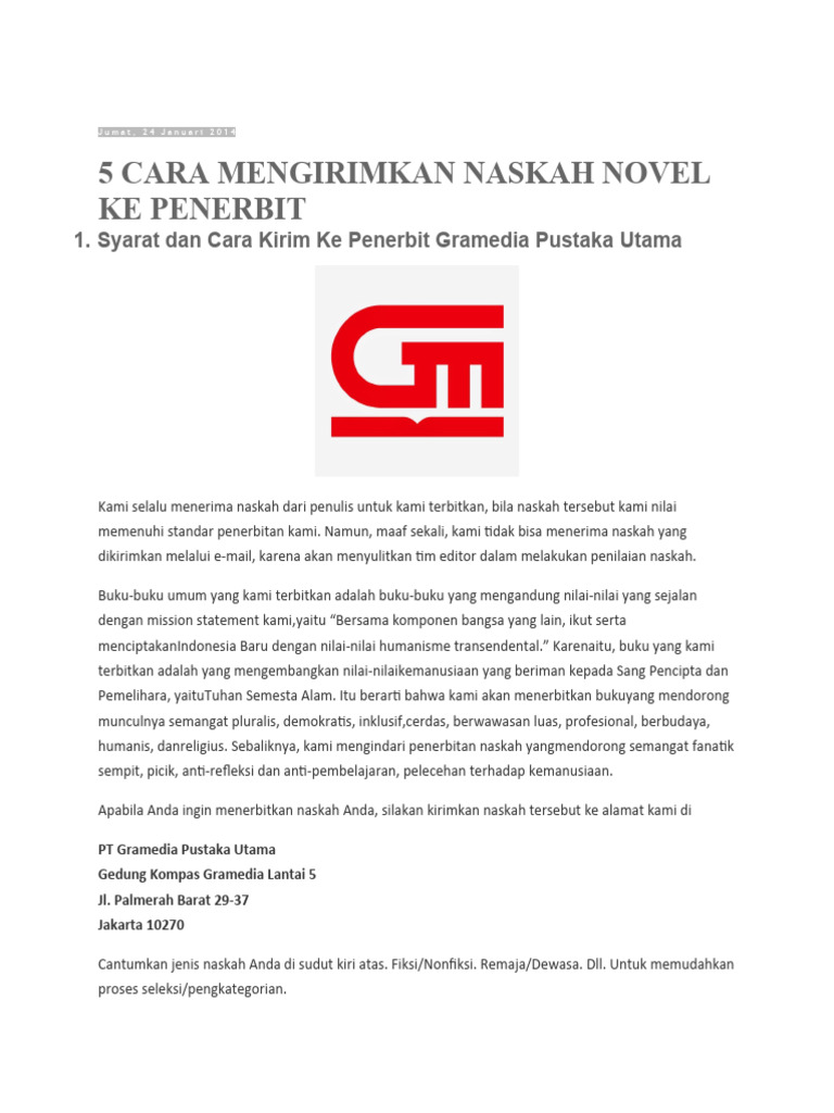 5 Cara Mengirimkan Naskah | PDF
