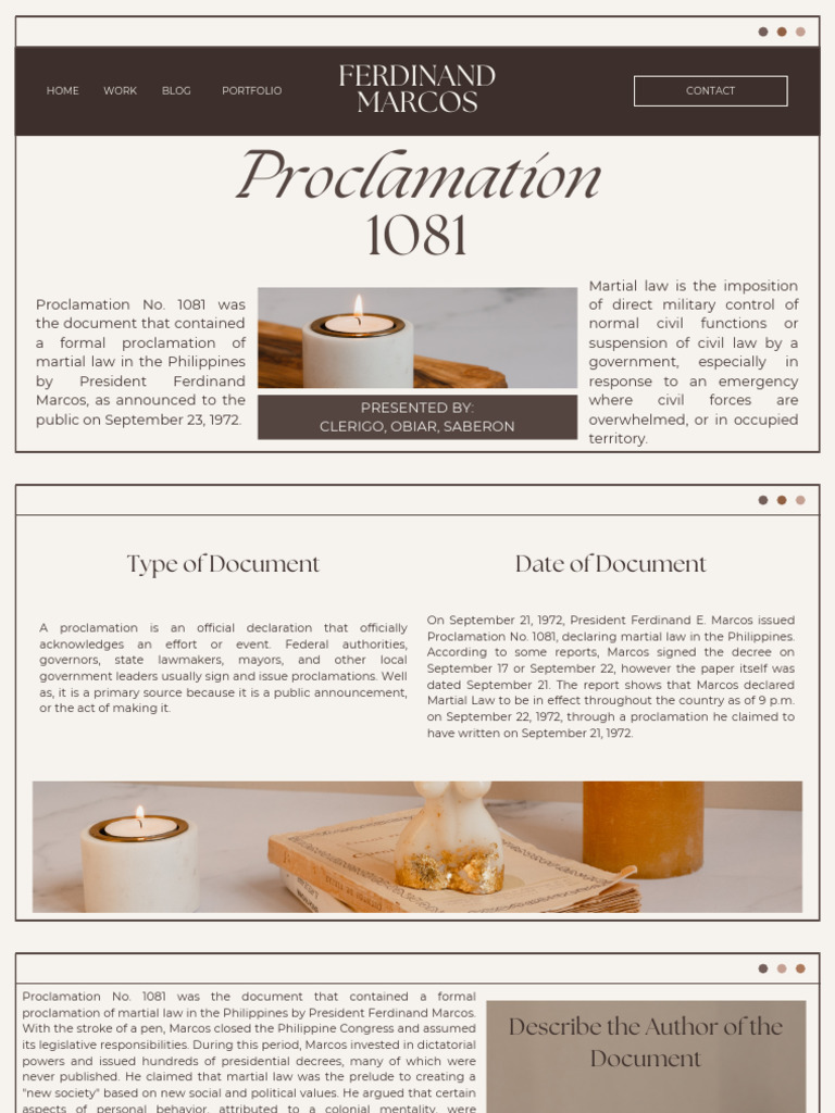 Comprehensive Analysis of Selected Historical Sources Proclamation 1081 ...