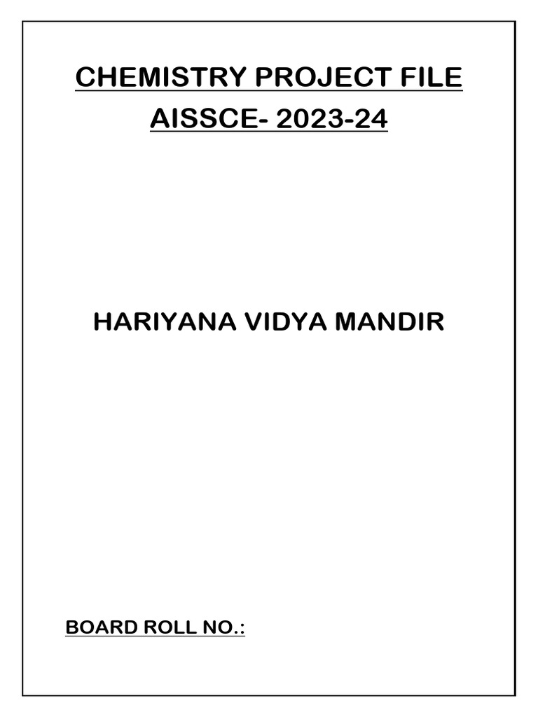 Chemistry Project File-1 | PDF | Foods | Lead