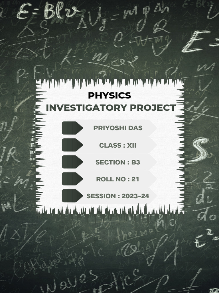 Physics Investigatory Project | PDF | Switch | Electric Motor