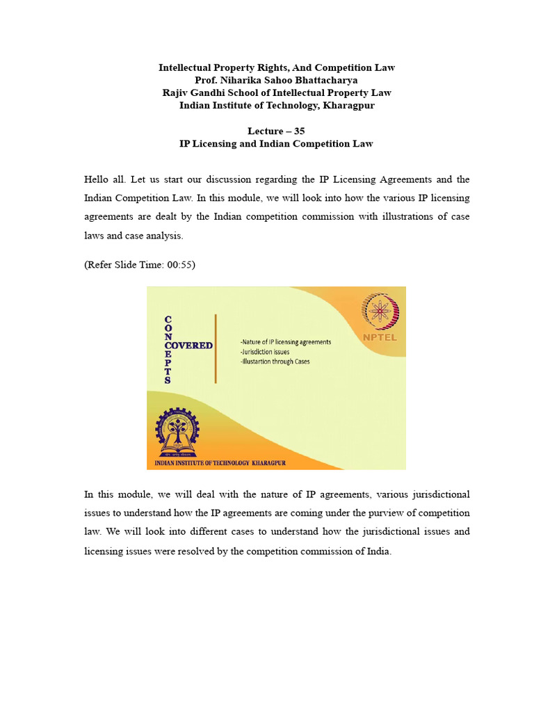 Lec 35 | PDF | License | Patent