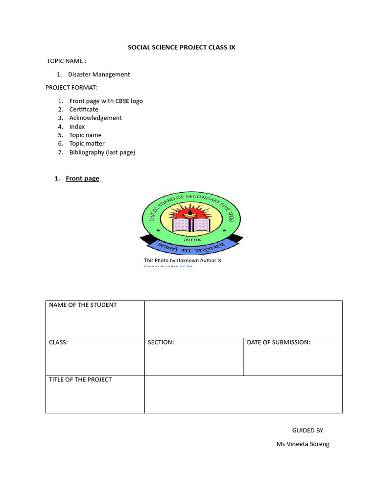 Social Science Project Class Ix | PDF