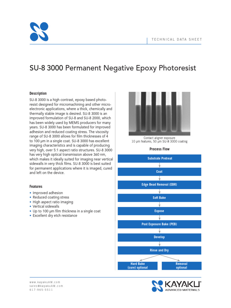 KAM SU 8 3000 Datasheet 7.10 Final | PDF | Chemical Substances | Industrial Processes