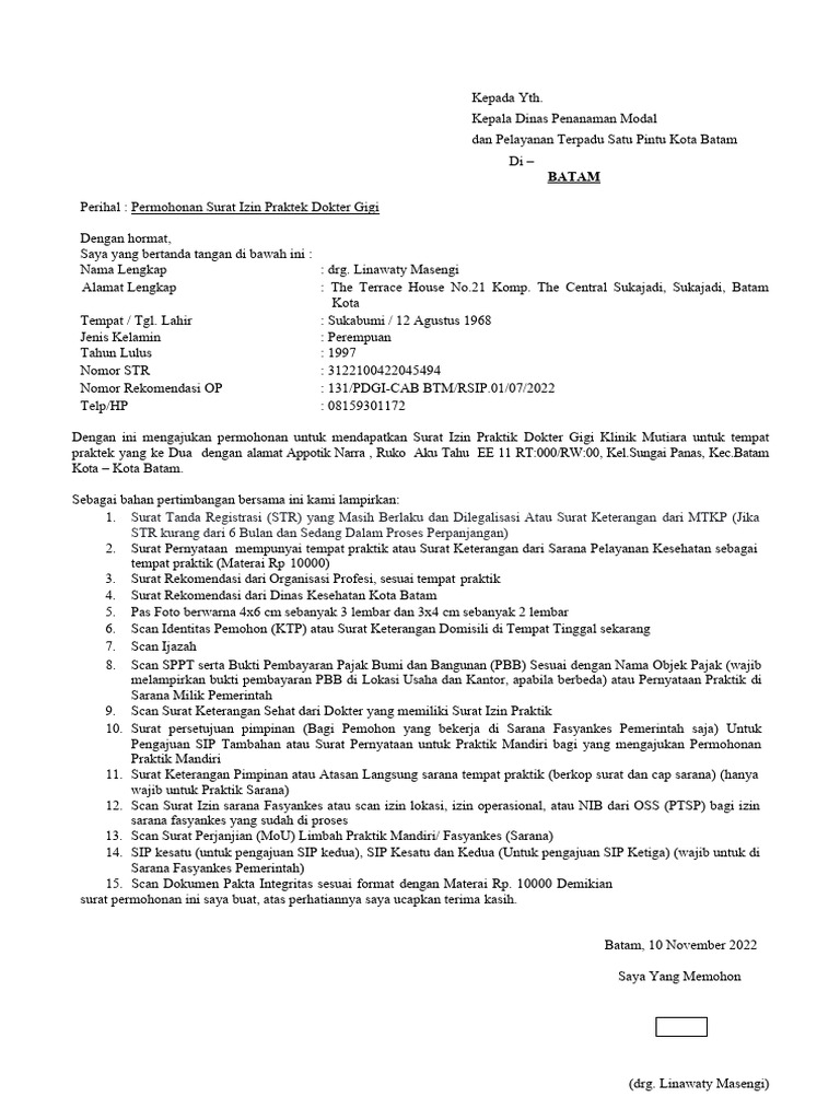 Permohonan PTSP Narra | PDF