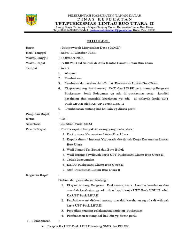 Notulen MMD 11 10 2023 | PDF