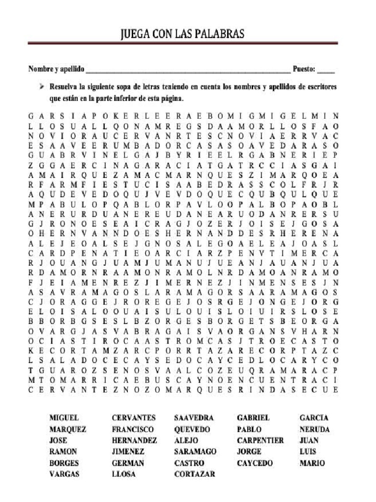 Sopas de Letras 6to | PDF