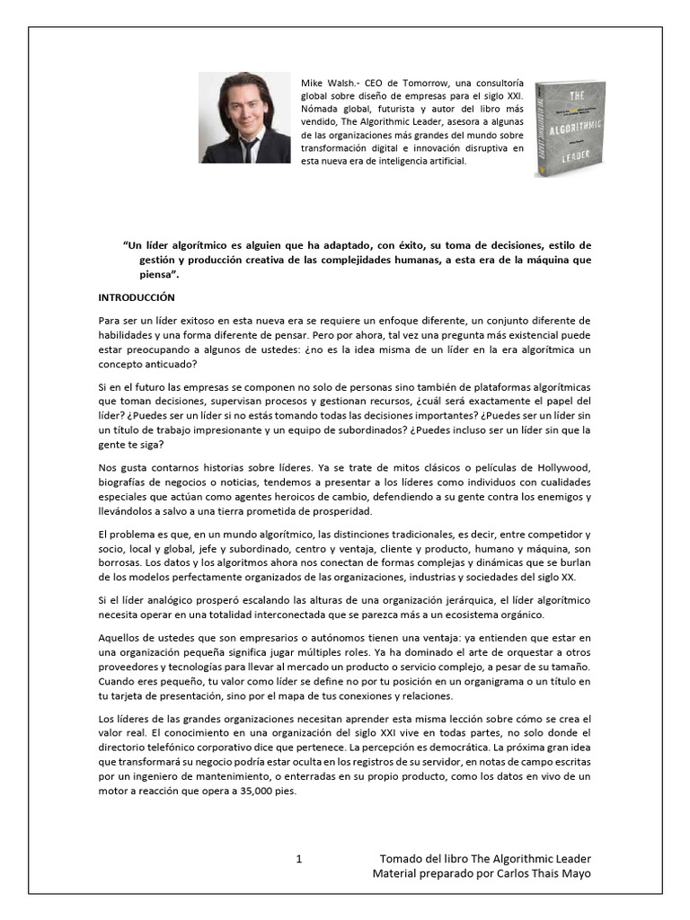 The Algorithmic Leader | PDF | Inteligencia artificial | Inteligencia ...