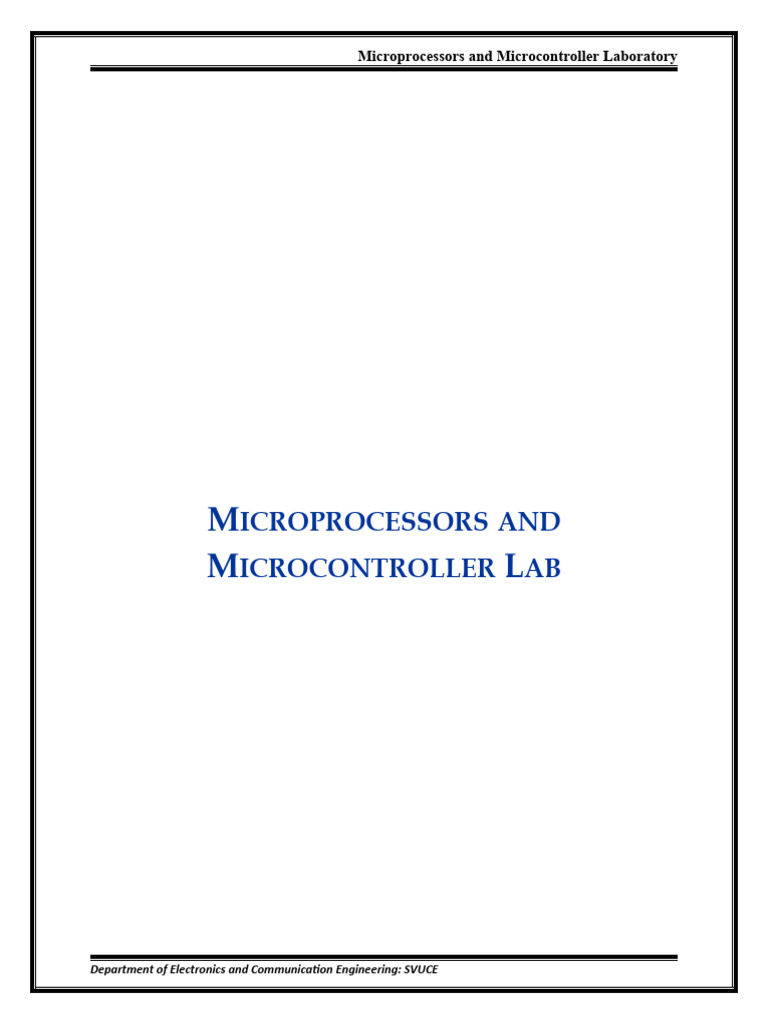 Microprocessors and Microcontrollers Laboratory | PDF | Assembly Language | Microcontroller