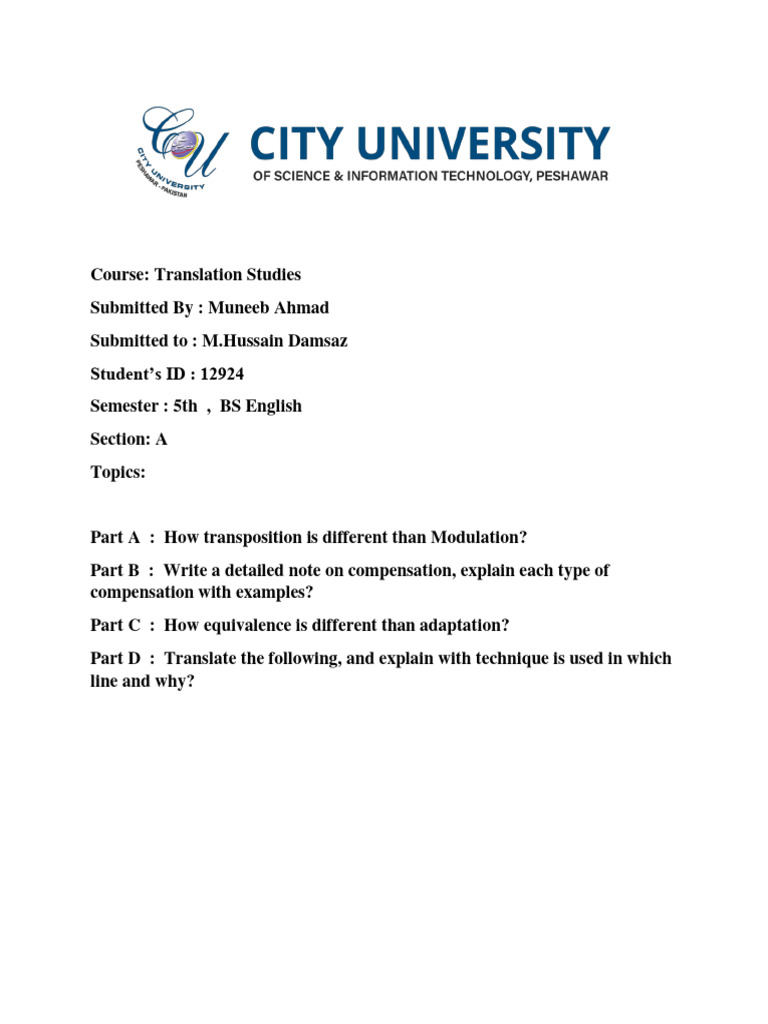 Translation No 2 Assignment | PDF | Translations | Linguistics