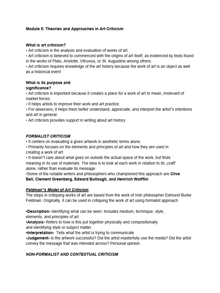 Module 5 - Theories and Approaches in Art Criticism | PDF | Semiotics ...