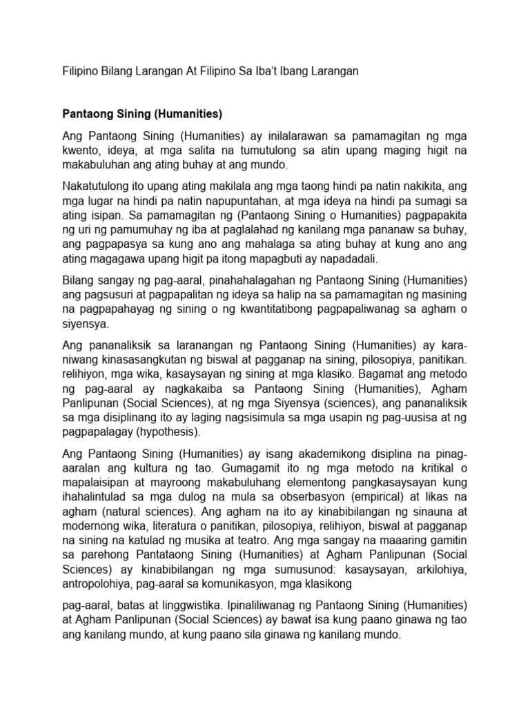 Pantaong Sining | PDF